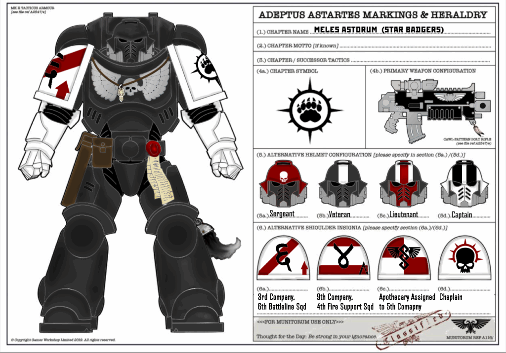 Let's make an Astartes chapter! - Laying Down The Lore